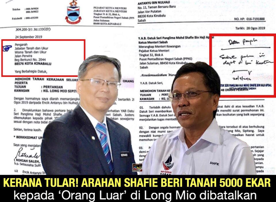 Kerana tular! Arahan Shafie beri tanah 5000 ekar kepada ‘Orang Luar’ di ...